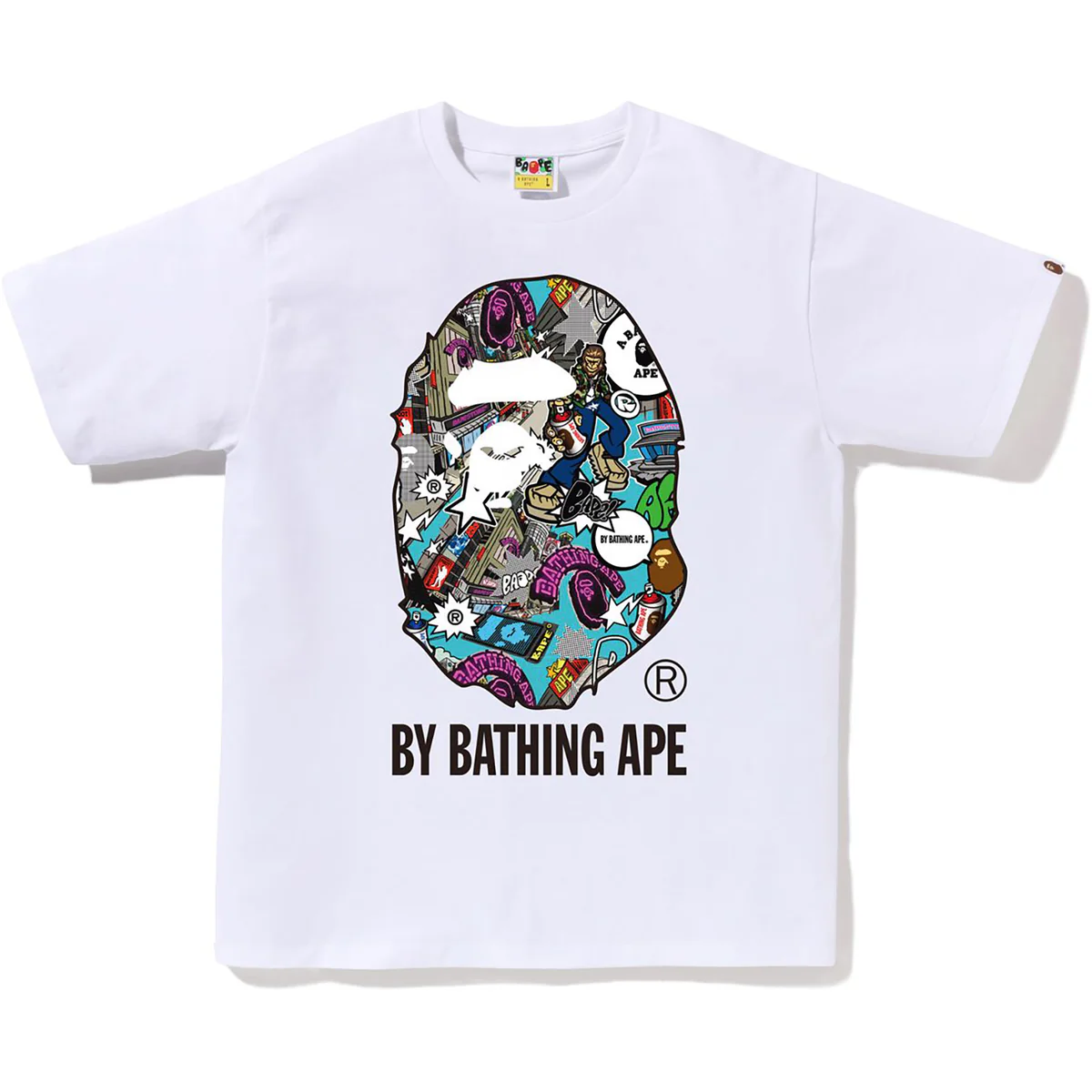 Bape Comic Art Ape Head White Tee – WyCo Vintage Broadway
