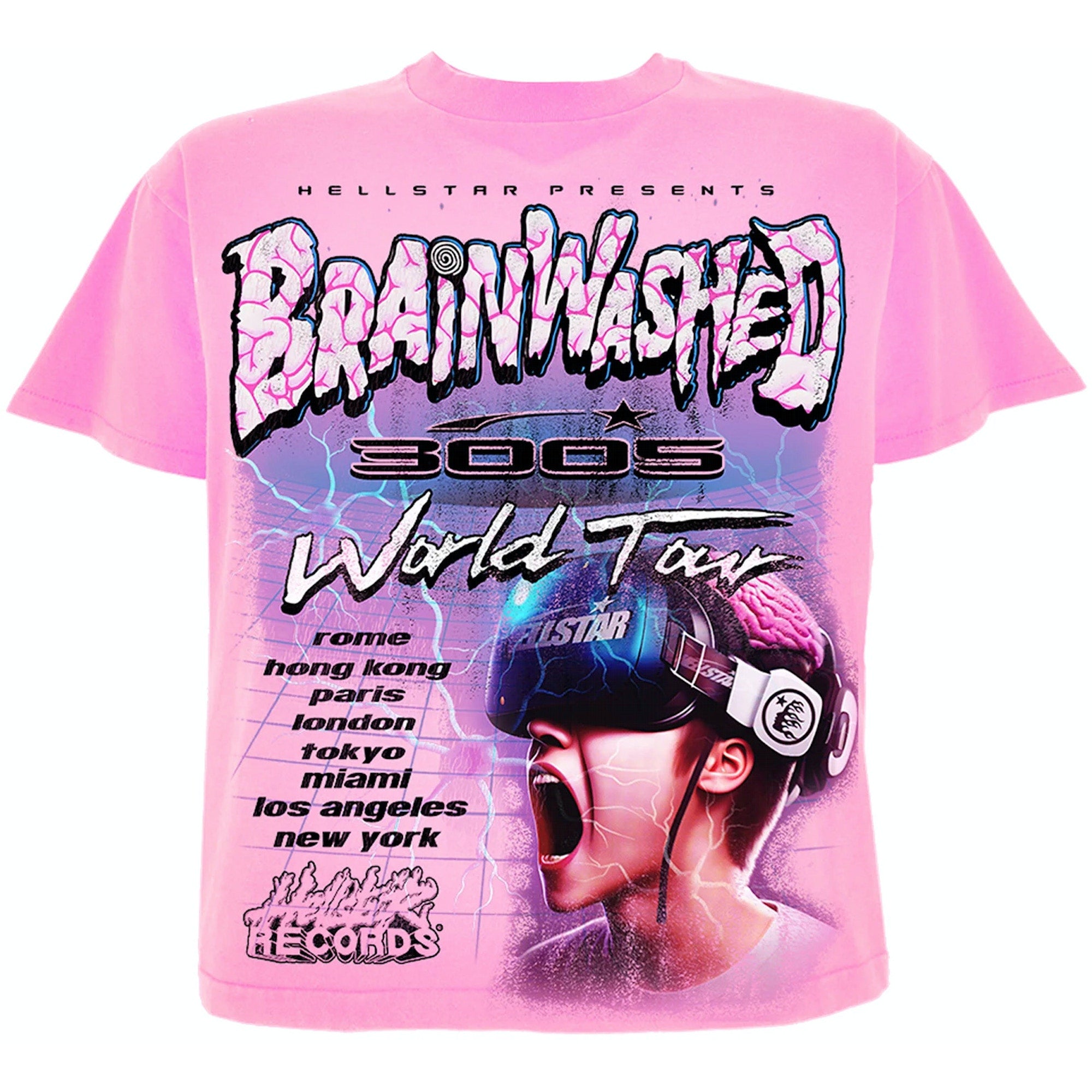 Hellstar Brainwashed World Tour Pink Tee – WyCo Vintage Broadway
