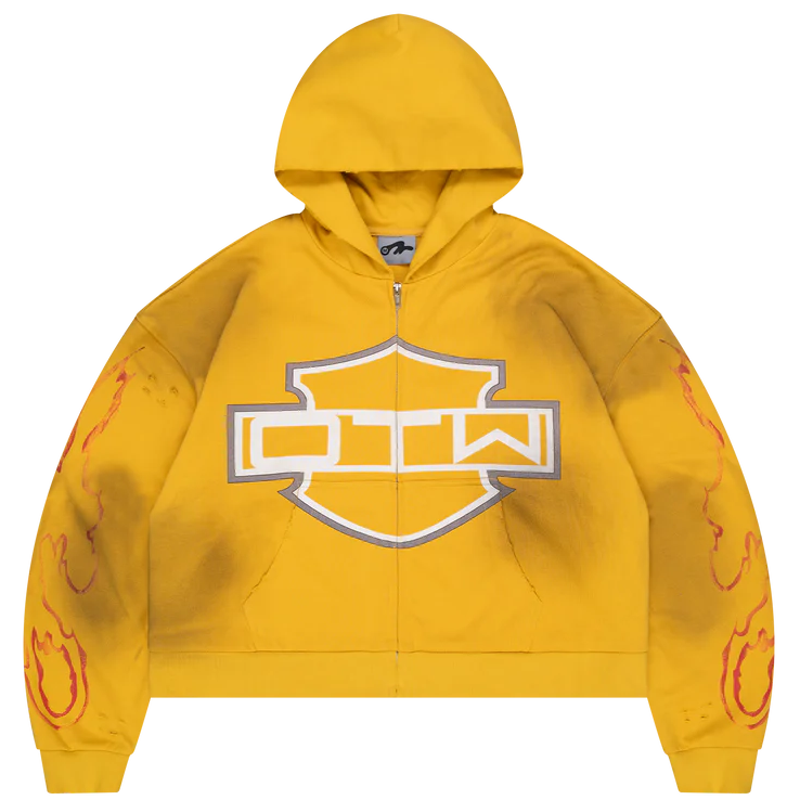 OTW Biker Yellow Zip Up Hoodie – WyCo Vintage Broadway