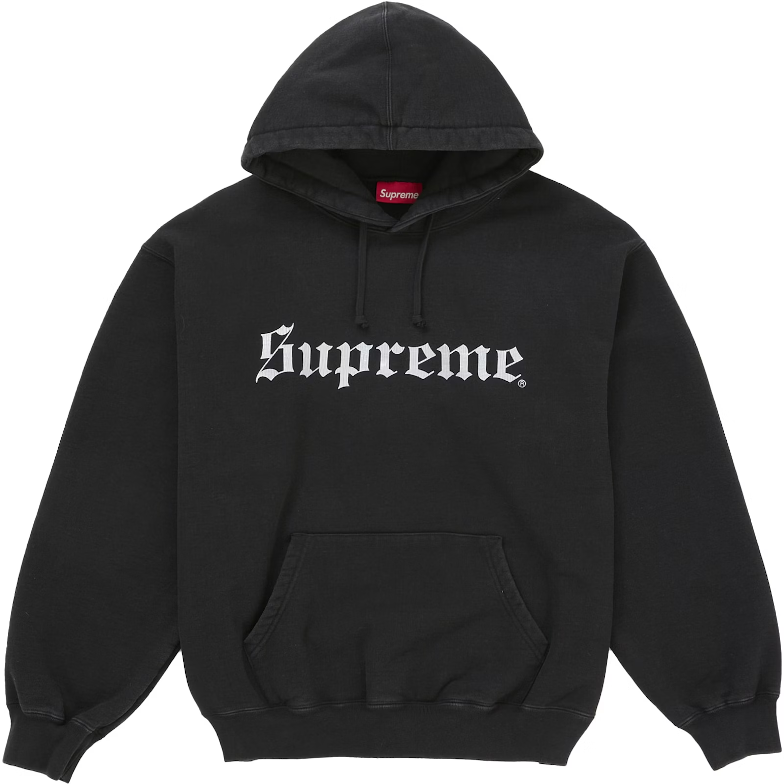 Supreme Washed Old English Black Hoodie – WyCo Vintage Broadway